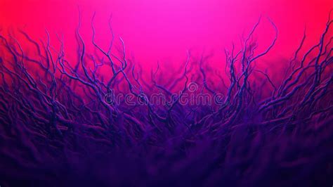 Abstract Purple Pink Neural Network Brain Cells Axons Glowing Lines Background Stock