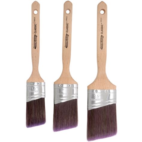 Arroworthy Classic 3 Pack Semi Oval Angled Long Handle Paint Brush