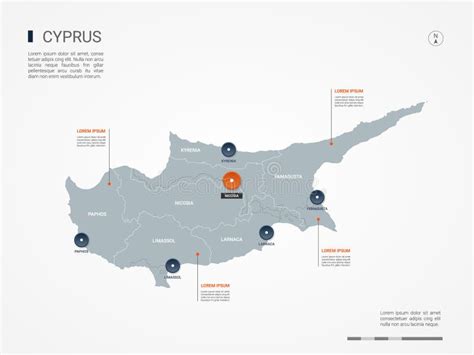 cyprus map and infographic elements stock vector illustration of