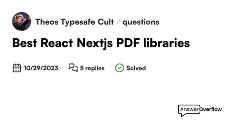 Best React Nextjs Pdf Libraries Theos Typesafe Cult