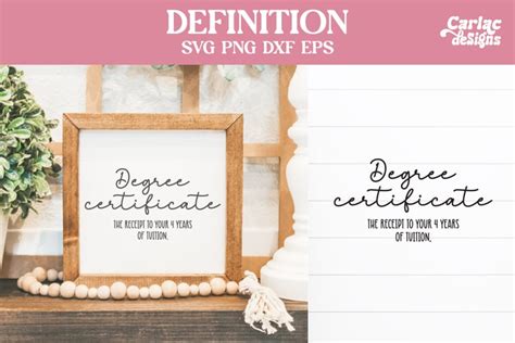 Degree Certificate Definition Svg Cut File And Sublimation
