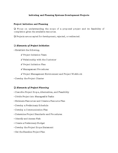 Initiating And Planning Systems Development Projects Projects Are Accepted For Development