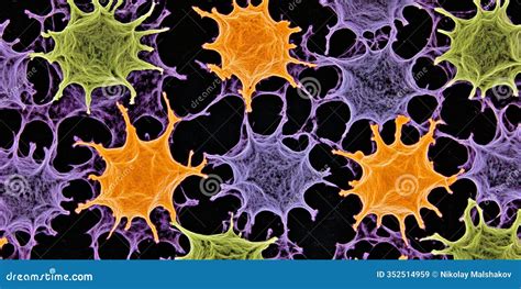 Microscopic Dendritic Cells Spreading Branching Projections Triggering Immune Response While