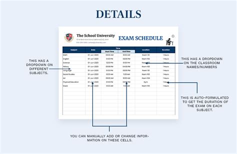 Exam Schedule Templates In Excel Google Sheets Download Template Net