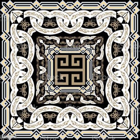그리스어 매끄러운 패턴 정사각형 프레임 테두리 장식 배경 데코 배경을 반복합니다 빈티지 꽃 장식 장식 민족 스타일 디자인 템플렛