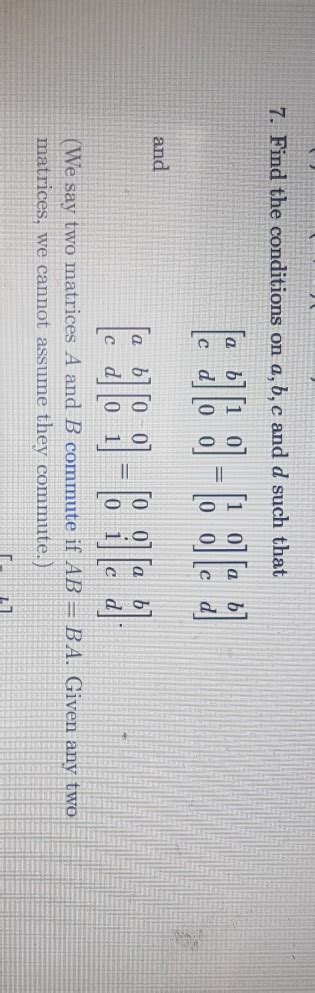 solved 7 find the conditions on a b c and d such that a