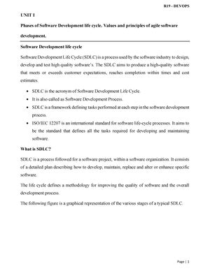 Dev Ops Unit 1 UNIT I Introduction Introduction Agile Development Model DevOps ITIL