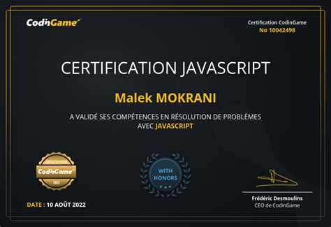 codingame certification