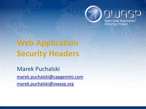 Wroclaw 2 Web Application Security Headers Ppt