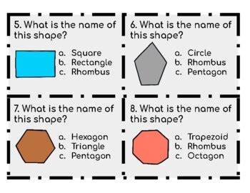 2D Shapes Task Cards By The Marvelous Mrs Mendoza TPT