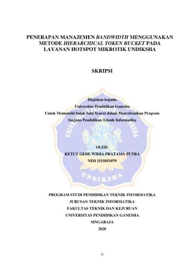 Penerapan Manajemen Bandwidth Menggunakan Metode Hierarchical Token Bucket Pada Layanan Hotspot