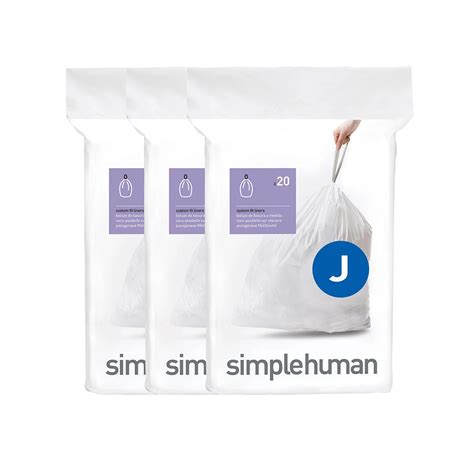 Simplehuman Code J Custom Fit 30 45l Bin Liners 60 Liners Ntuc Fairprice