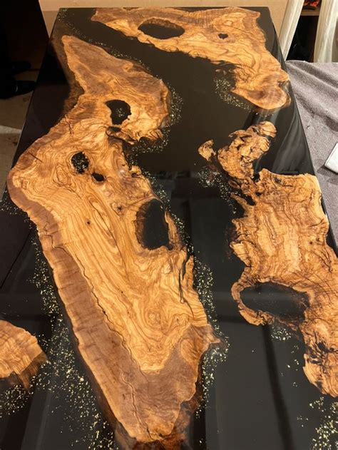Epoxy Table Black And Gold Époxy Table Bois Bois
