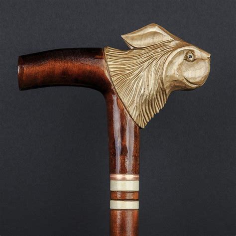 Victorian Rabbit Walking Cane Wooden Rabbit Head Walking Stick
