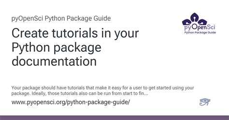 Create Tutorials In Your Python Package Documentation — Python