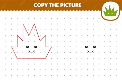 어린이를 위한 교육 게임은 도트 인쇄 가능한 자연 워크시트를 연결하여 귀여운 만화 잔디 그림을 복사합니다 프리미엄 벡터