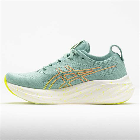 Asics Gel Nimbus 26 Womens Light Celadon Safety Yellow Sportsmans Warehouse