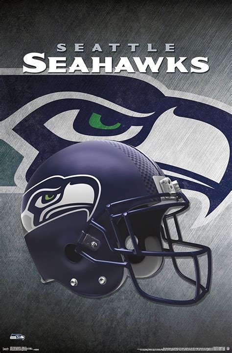 Seattle Seahawks Helmet Art 22x34 Football Poster Seattle Seahawks Seahawks Helmet Seahawks