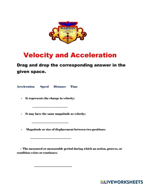Speed Velocity And Acceleration Worksheet Distance Learning