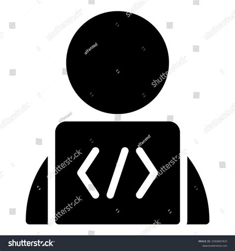 Developer Programmer Coder Person Coding Develop Stock Vector Royalty Free 2102607433