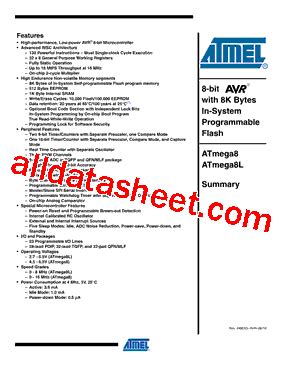 ATMEGA Datasheet PDF ATMEL Corporation