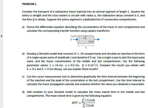 Solved Consider The Transport Of A Radioactive Tracer Chegg