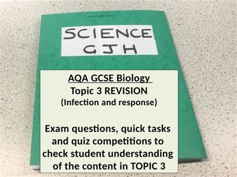 Aqa Gcse Biology Topic 3 Revision Infection And Response Teaching