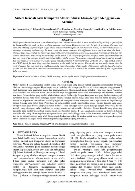 Pdf Sistem Kendali Arus Kumparan Motor Induksi 1 Fasa Dengan