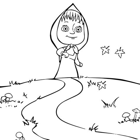 Раскраска картинки из мультфильма маша и медведь