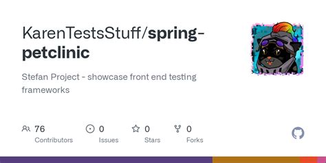 GitHub KarenTestsStuff Spring Petclinic Stefan Project Showcase