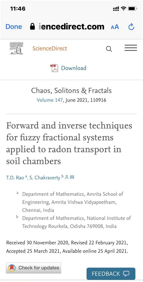 Snehashish Chakraverty On Linkedin Happy To Share A Paper Just Published In “chaos Solitons