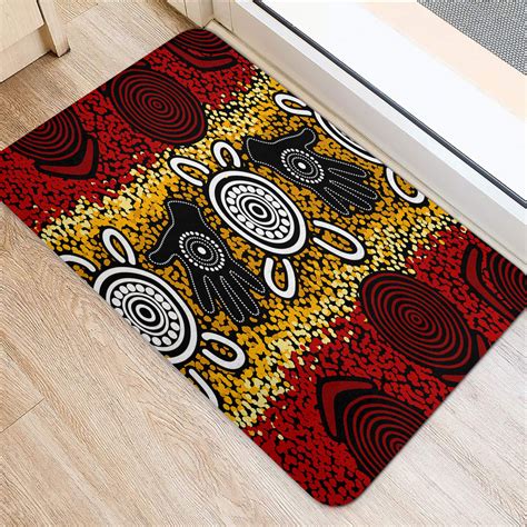 Australia Aboriginal Inspired Door Mat Aboriginal Hand Print Artwork