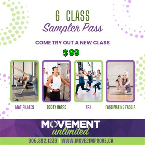 Movement Unlimited 6 Class Pass Myniagaraonline