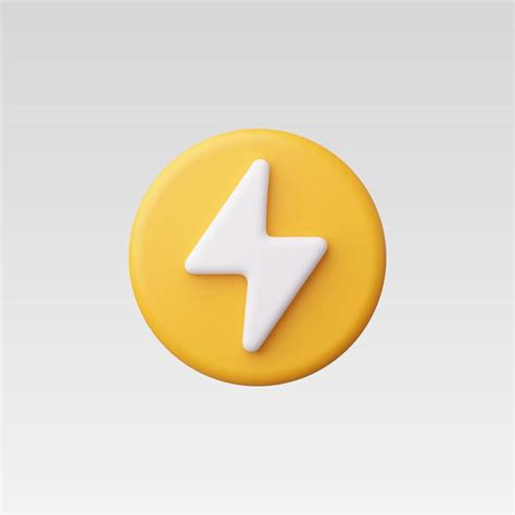 3d Realistic Charge Power Lightning Button Illustration 54613443 Vector