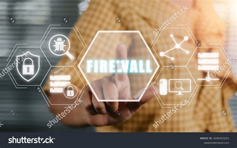 Firewall Computing Security Concept Person Hand Stock Photo Shutterstock