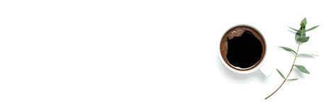 흰색 바탕에 검은 커피와 유칼립투스의 녹색 스프릭 한 잔 플랫 레이 상단보기 복사 공간 여성 책상 작업 공간 아침 아침 식사 뜨거운 음료 커피 배경 0명에 대한 스톡 사진