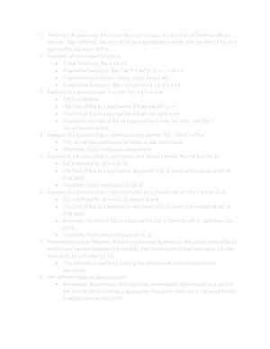 Limits Calculus Notes And Example Problems Concept Limits Definition A Limit Is The