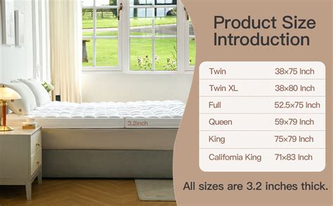 Bedensit Twin Size Mattress Topper 100 Cotton Extra Thick