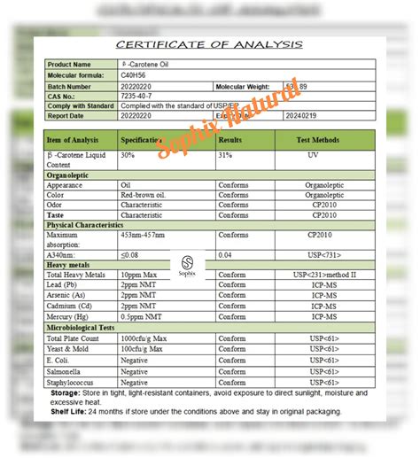 Beta Carotene Oil 30 Sophix Natural