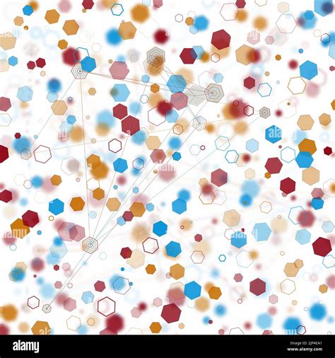 Illustration Of An Abstract Light Dots And Blurred Hexagon Backdrop Like Bokeh Spot Hex Shapes