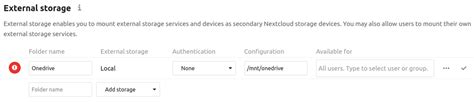 unable to add rclone mount as local external storage ℹ️ support