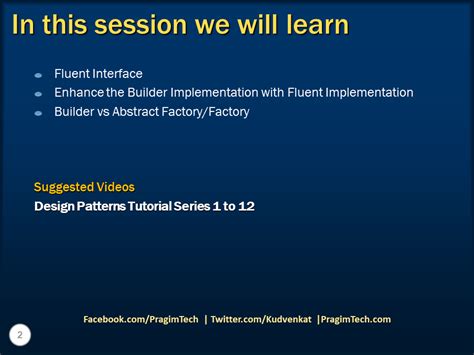 Sql Server Net And C Video Tutorial Fluent Builder Design Pattern Slides