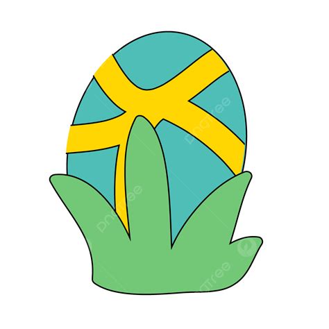 Blue Color Egg Decorative Element In The Grass Easter Eggs Easter