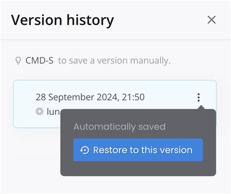 Restore To History Version