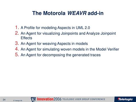 Ppt Motorola Weavr Aspect Oriented Modeling In Tau Powerpoint Presentation Id 5338314
