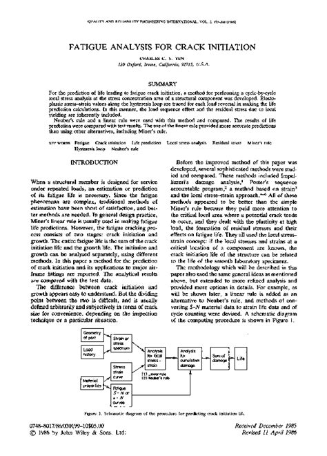Pdf Fatigue Analysis For Crack Initiation