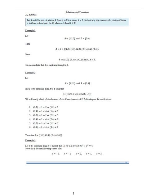 Section 22 Function And Relation Pdf