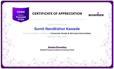 Accenture Cpg Certifications Industryinsights Sumit Kawade