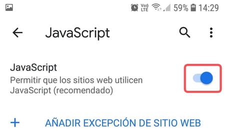 JavaScript en Chrome cómo activarlo o desactivarlo