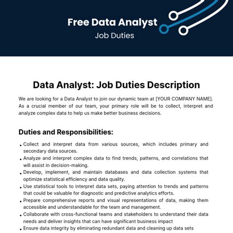 Free Data Analyst Job Duties Template To Edit Online